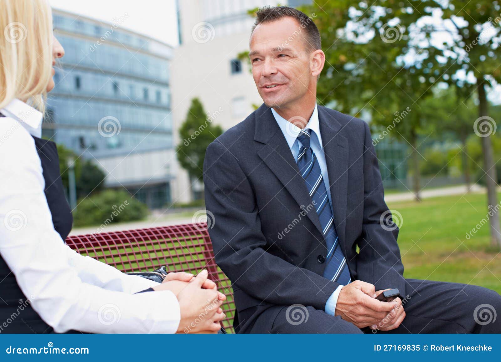 Business People Having a Chat Stock Image - Image of park, formal: 27169835