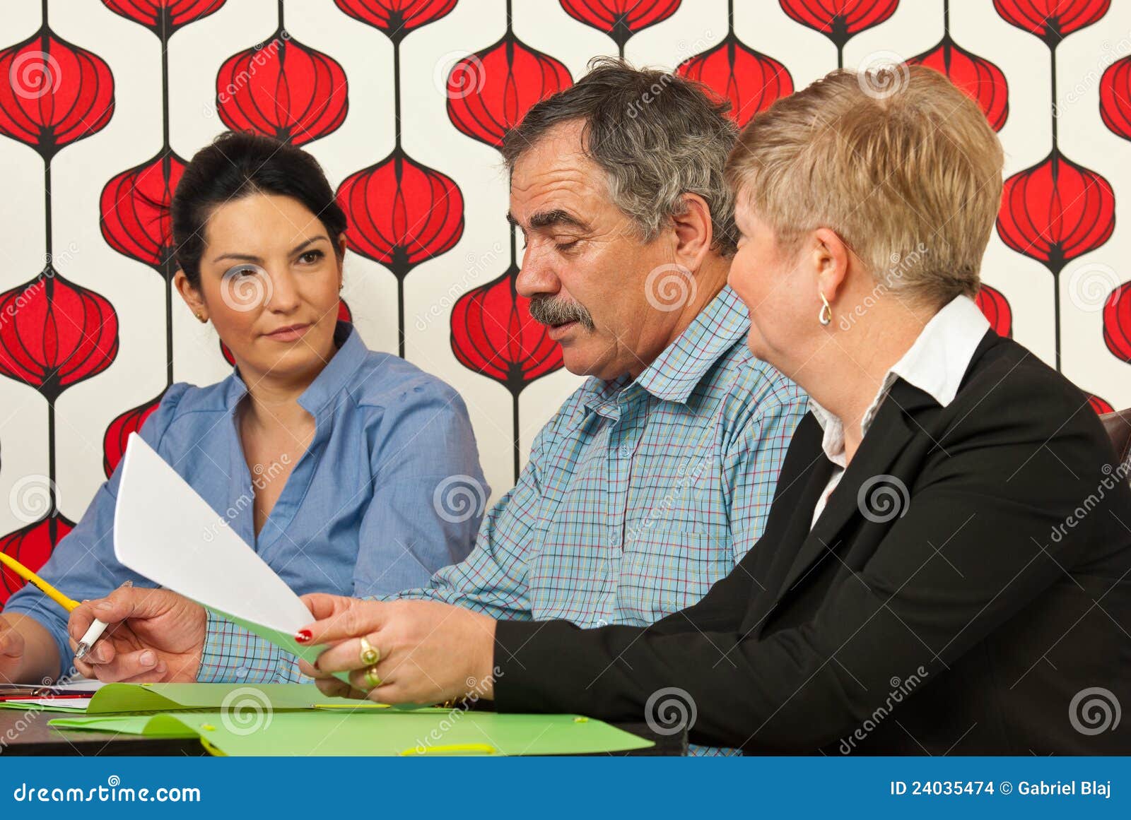 Business People Having Conversation at Meeting Stock Photo - Image of ...