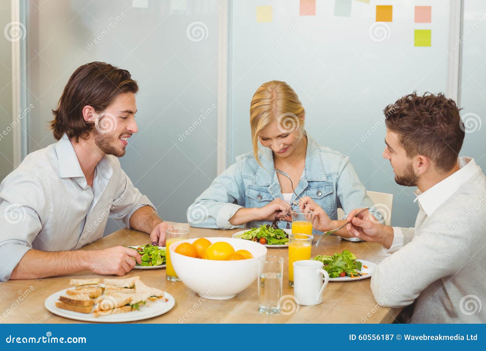 Business People Having Lunch in Office Stock Image - Image of lunch ...