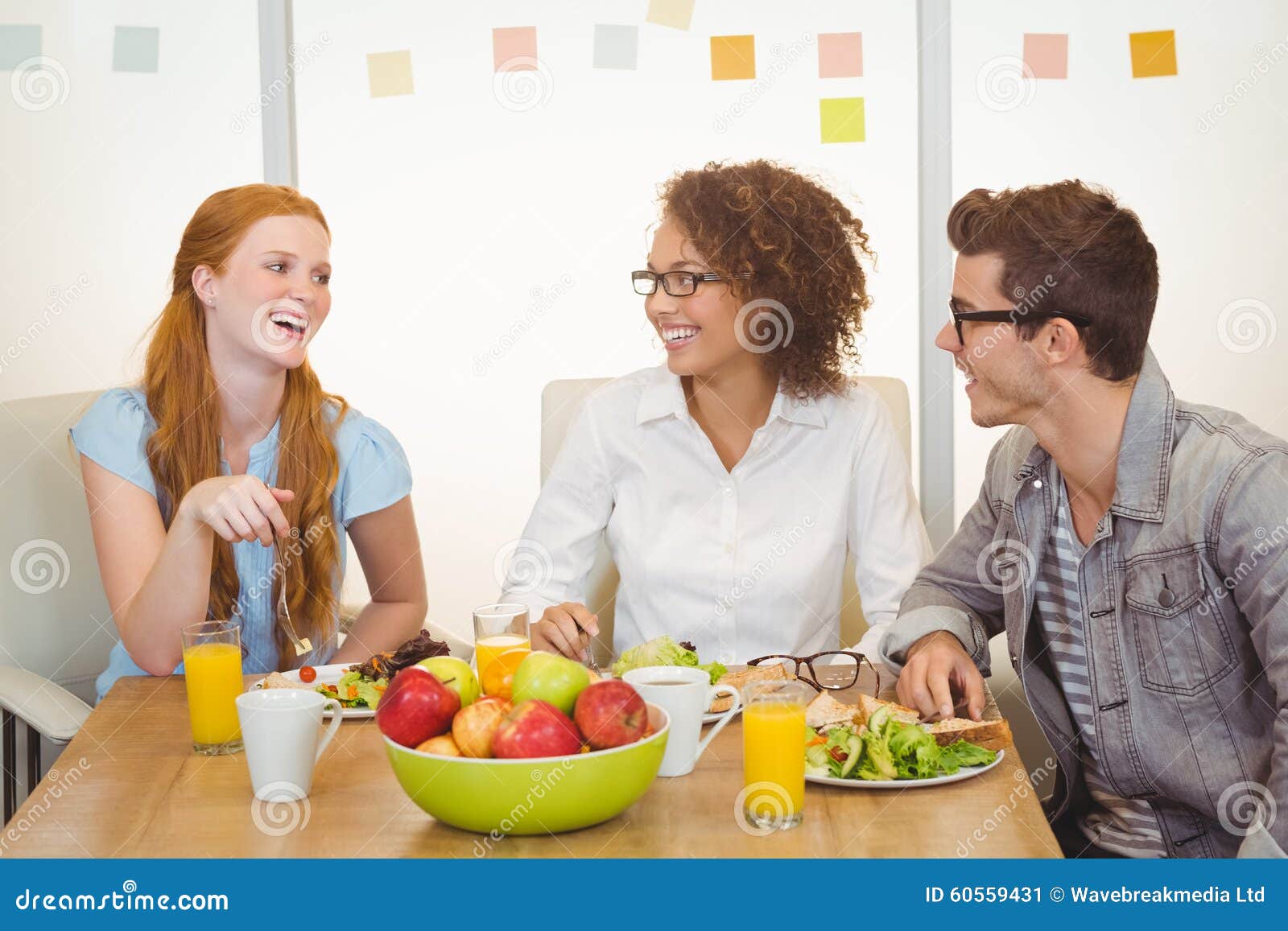 Business People Having Lunch Stock Image - Image of caucasian, curly ...