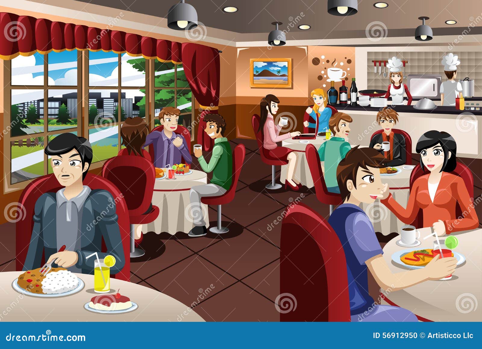 Business People Having Lunch Together Stock Vector - Illustration of ...