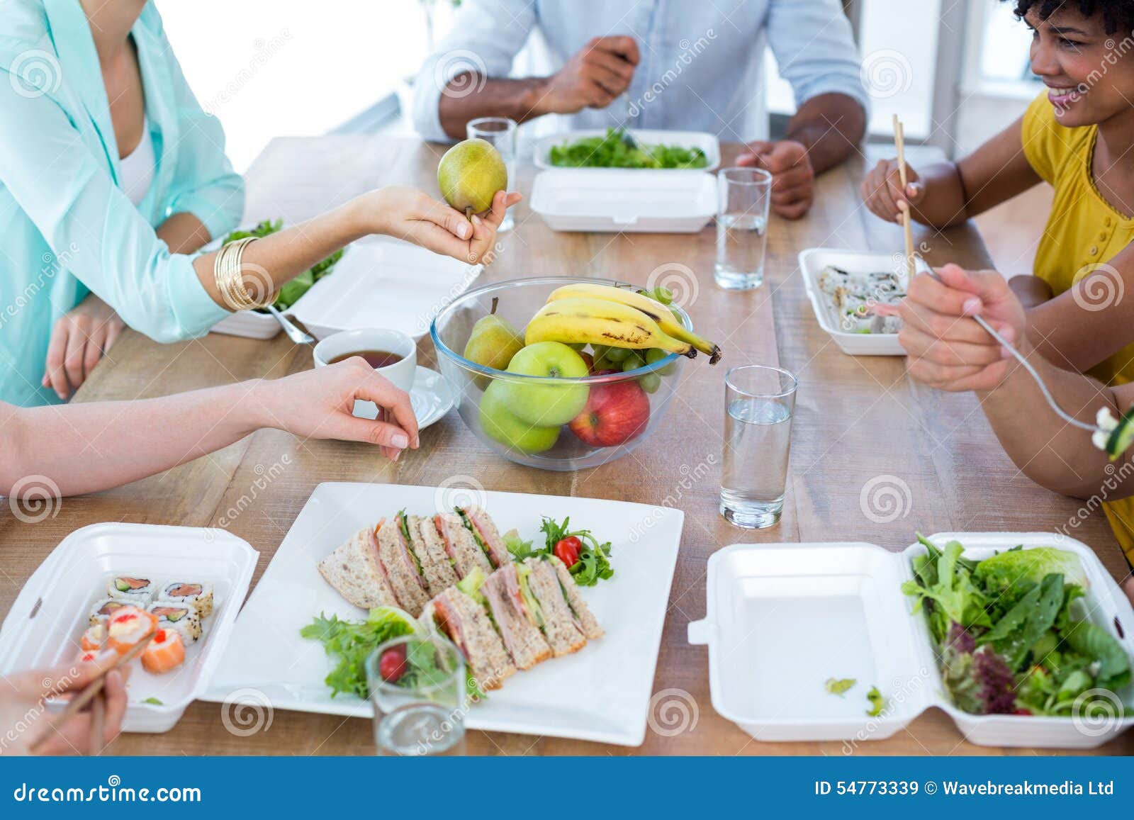 Business People Having Lunch Stock Image - Image of female, cool: 54773339