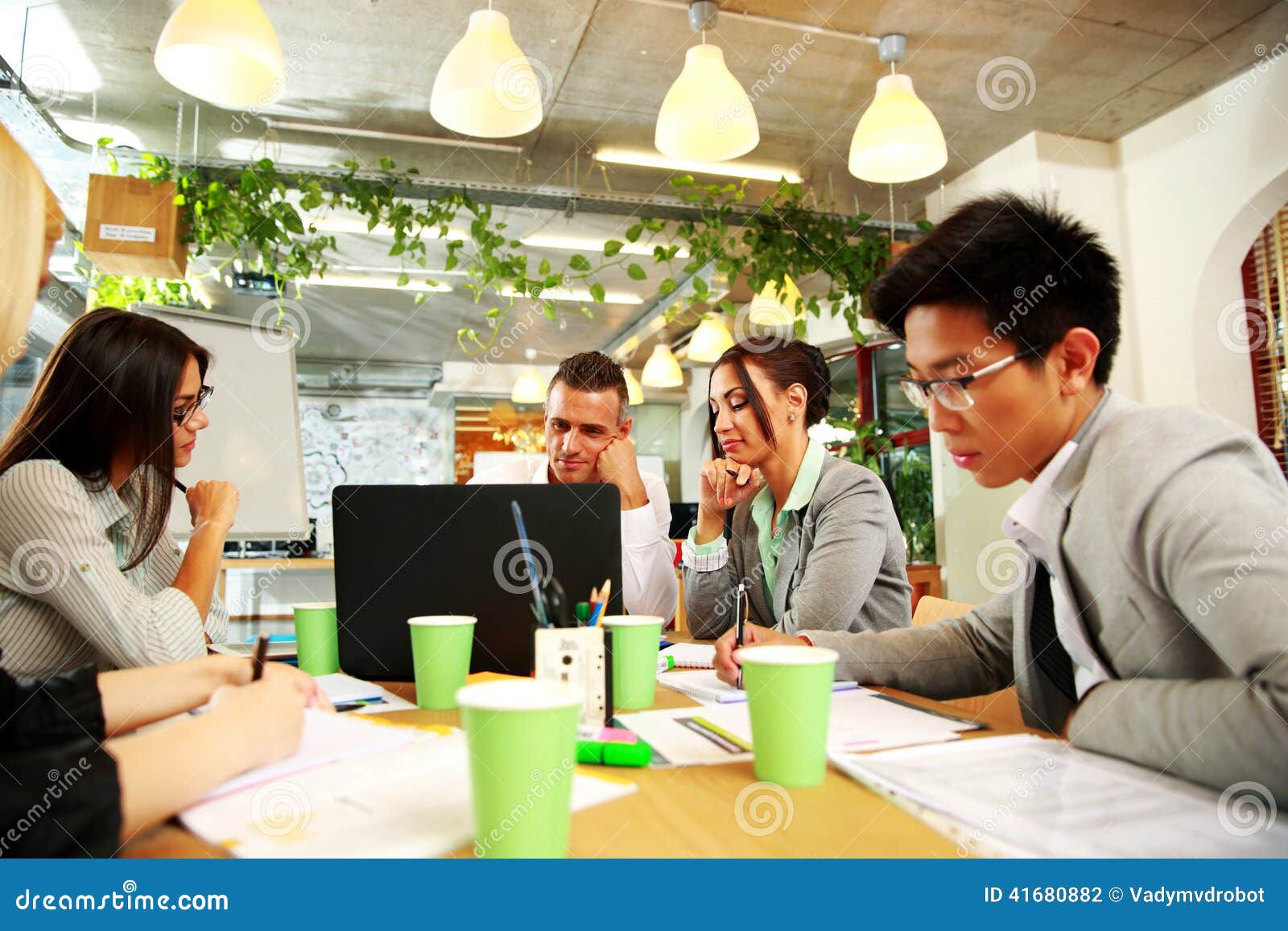 Business People Having Meeting Around Table Stock Photo - Image of ...
