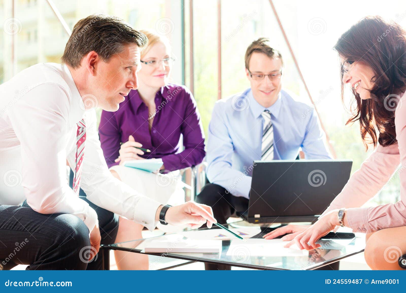 Business People Having Meeting in Office Stock Image - Image of knowhow ...