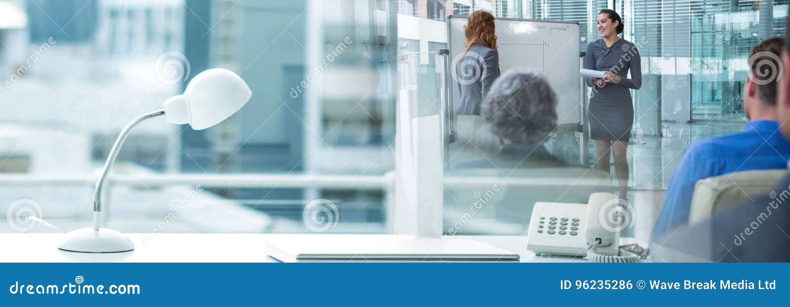 Business People Having a Meeting with Office Transition Effect Stock ...