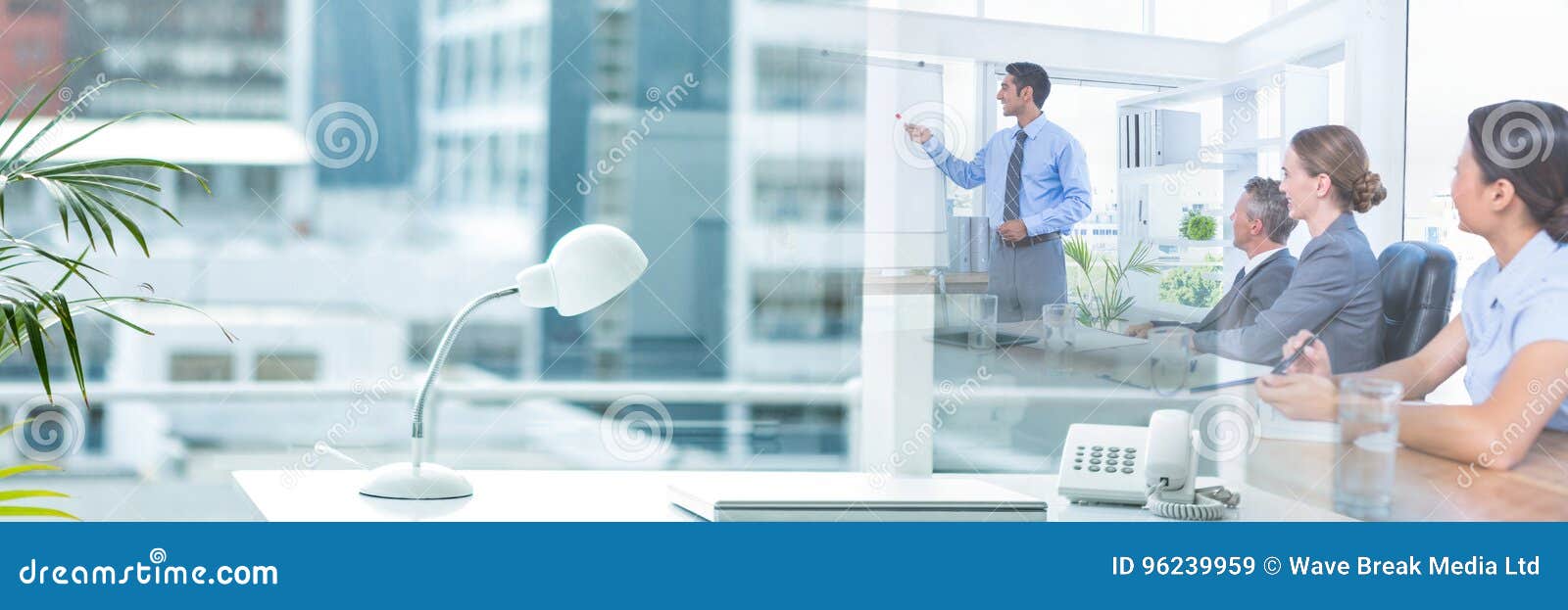 Business People Having a Meeting with Office Transition Effect Stock ...