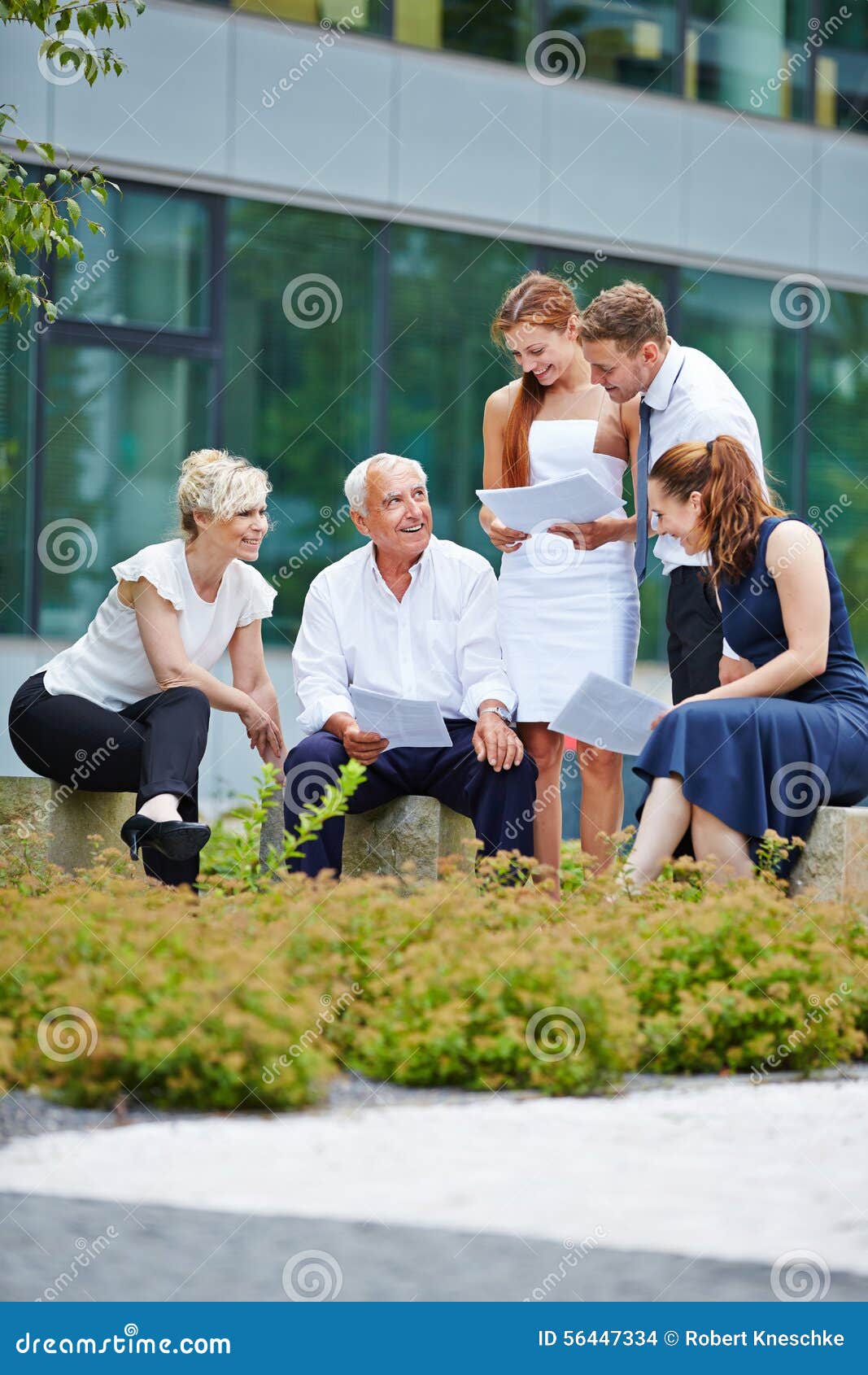 Business People Having Meeting Outdoors Stock Photo - Image of busy ...