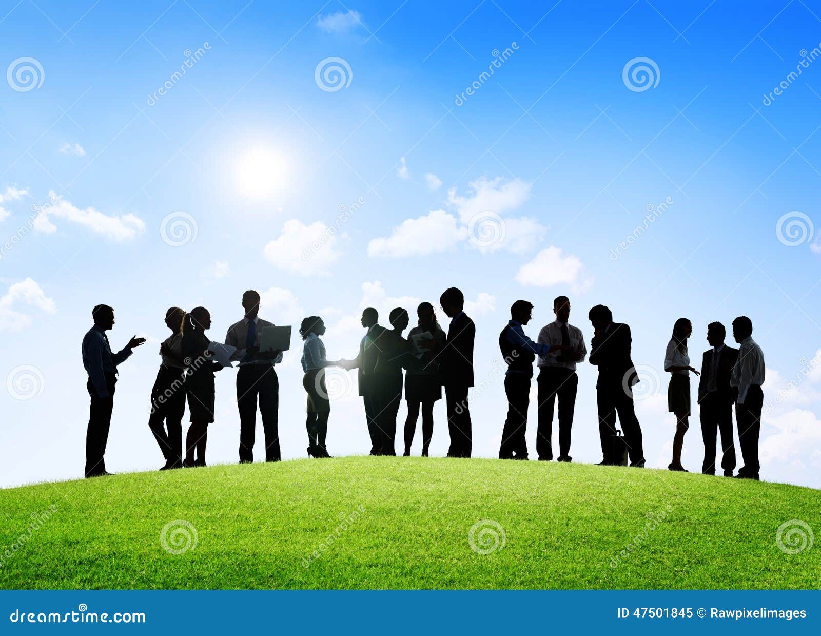 Business People Having An Outdoor Meeting And Discussions Stock Photo ...