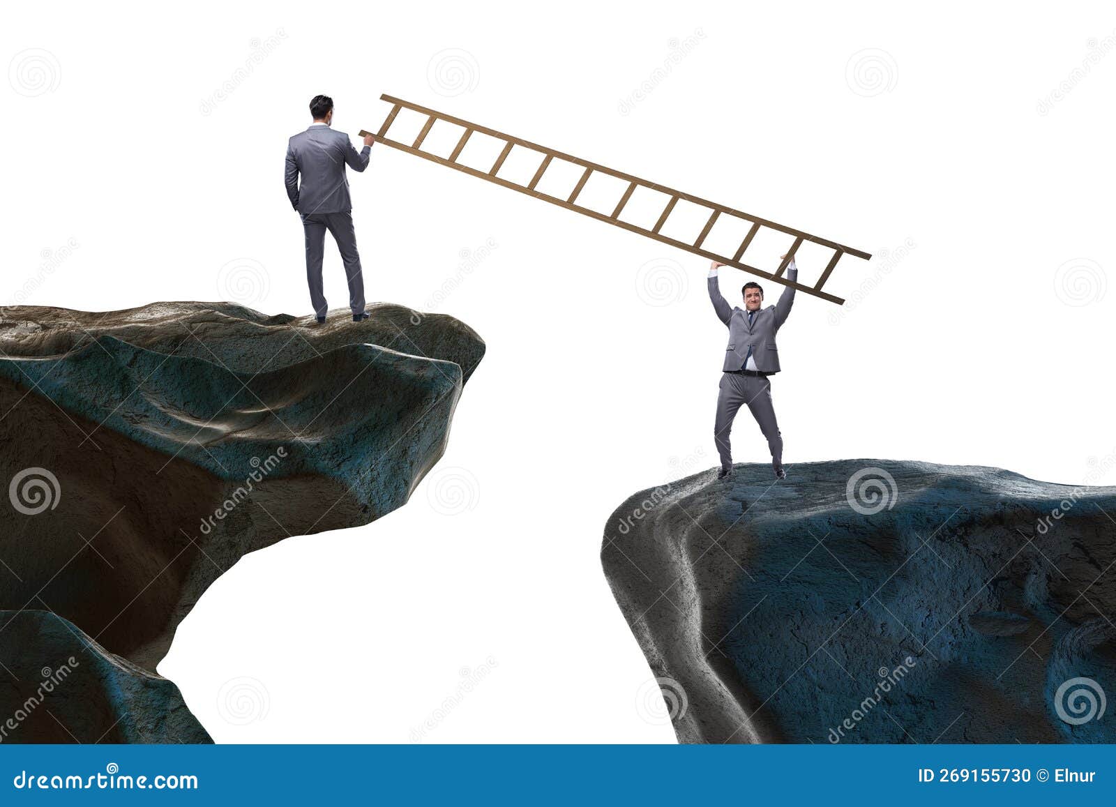 Business People Helping To Go Over Chasm Stock Photo - Image of ...