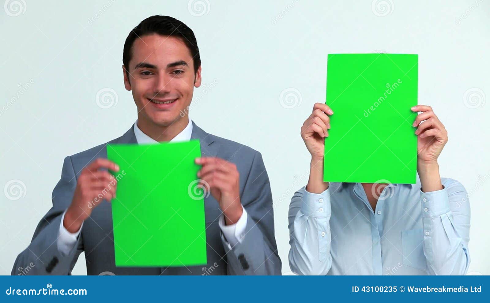 Business People Hiding Their Face with a Sign Stock Video - Video of ...