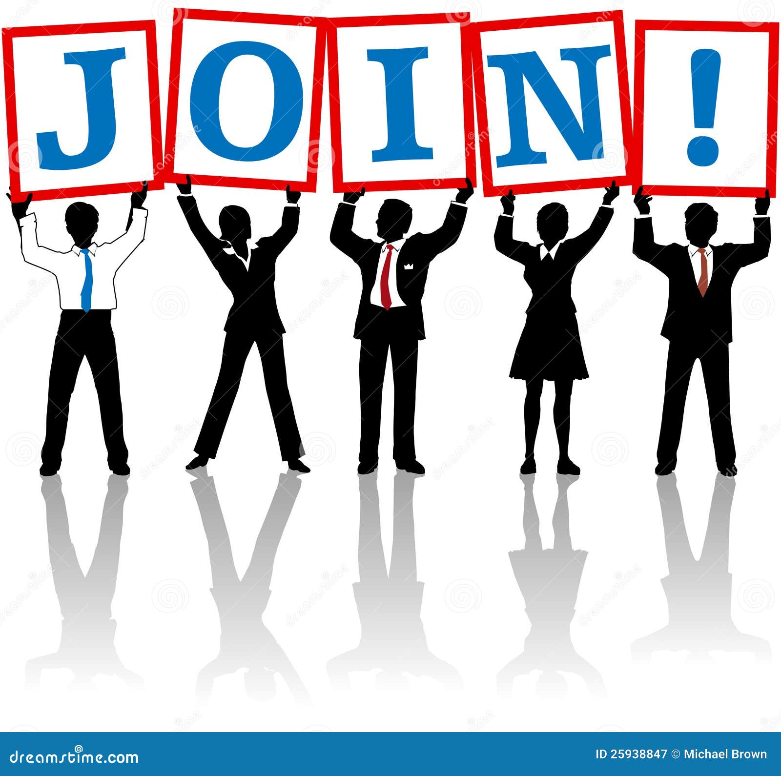 Business People Hold Up Join Signs Stock Vector - Illustration of hold ...