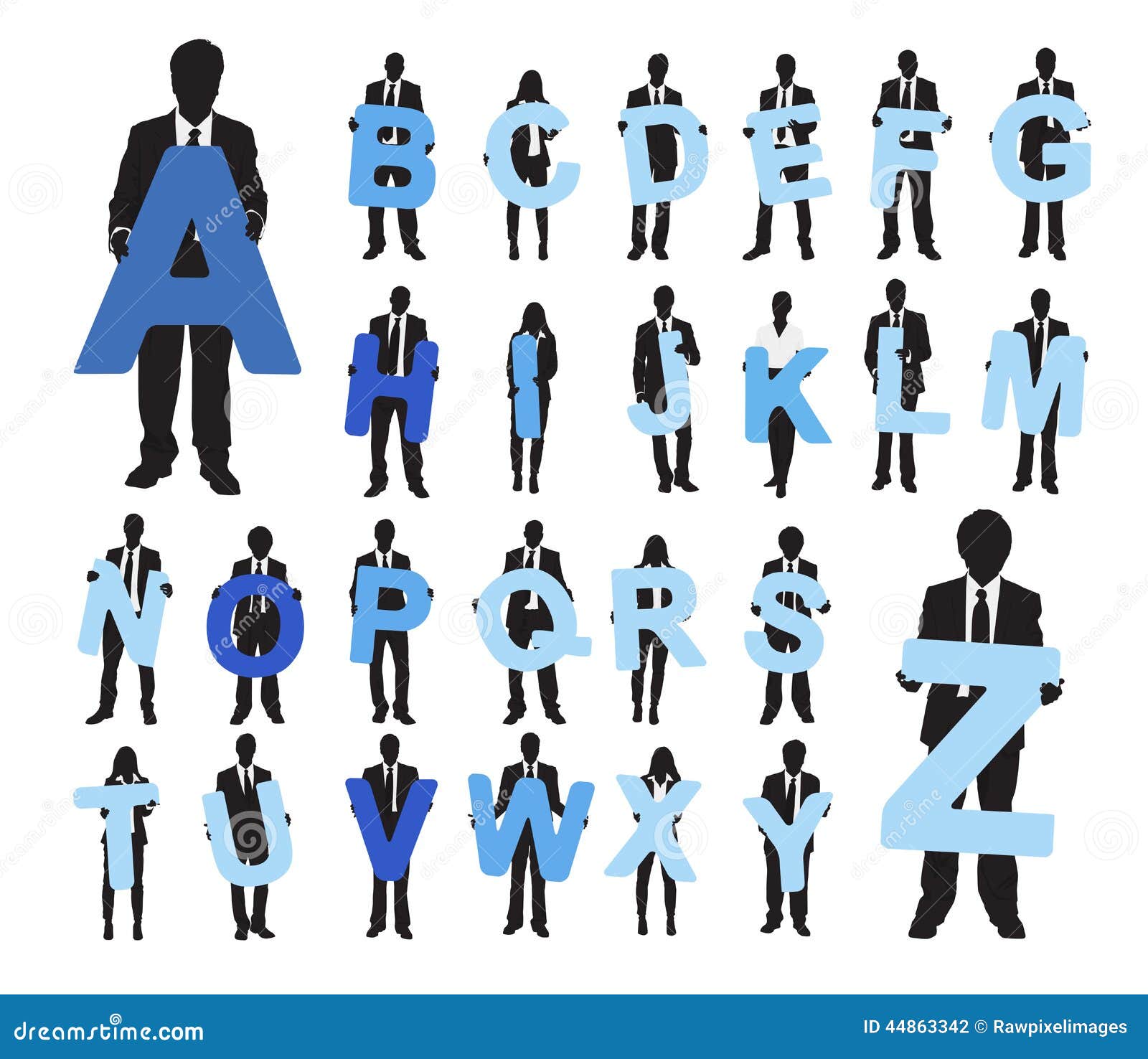 Business People Holding Alphabet Texts Stock Illustration ...