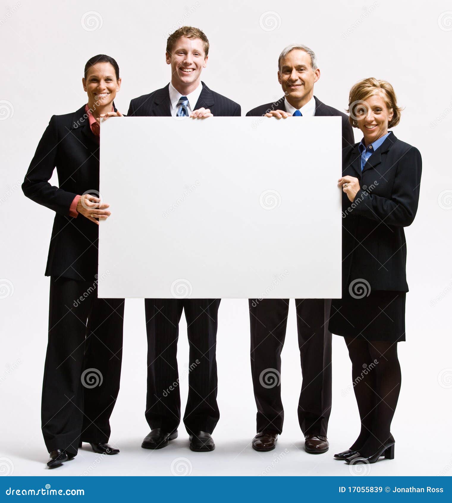 Business People Holding Blank Paper Stock Image - Image of european ...