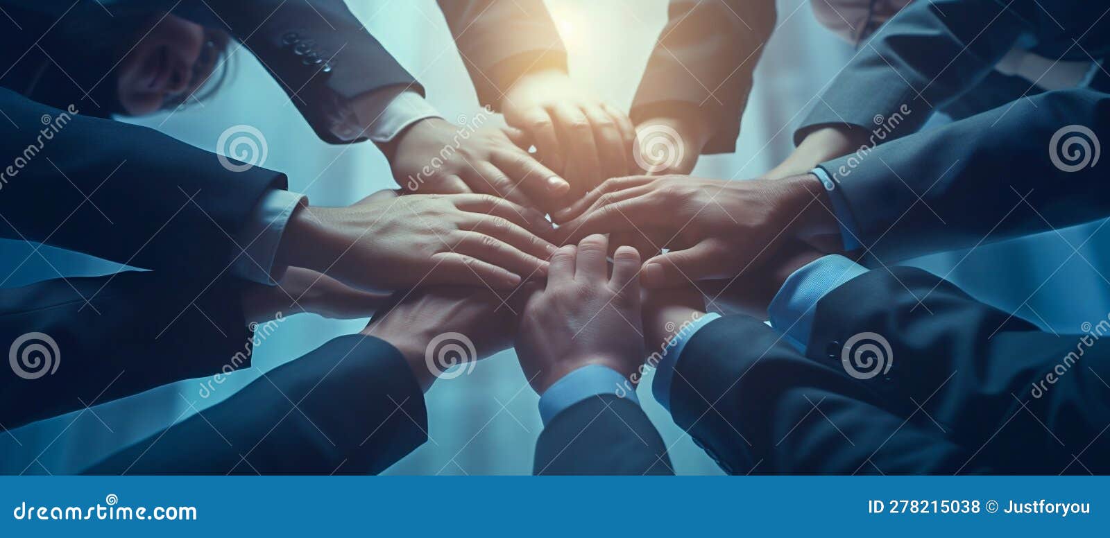 Business People Holding Hands in Stack, Creating Teamwork Concept ...