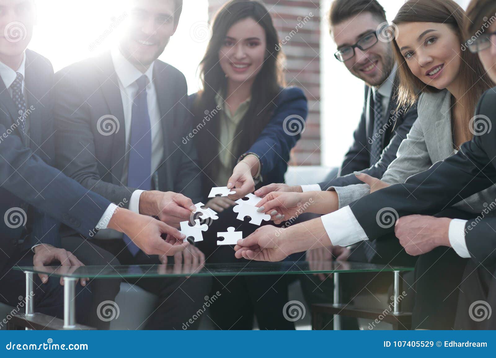 Business Team Solving Puzzle Together. Stock Image - Image of challenge ...