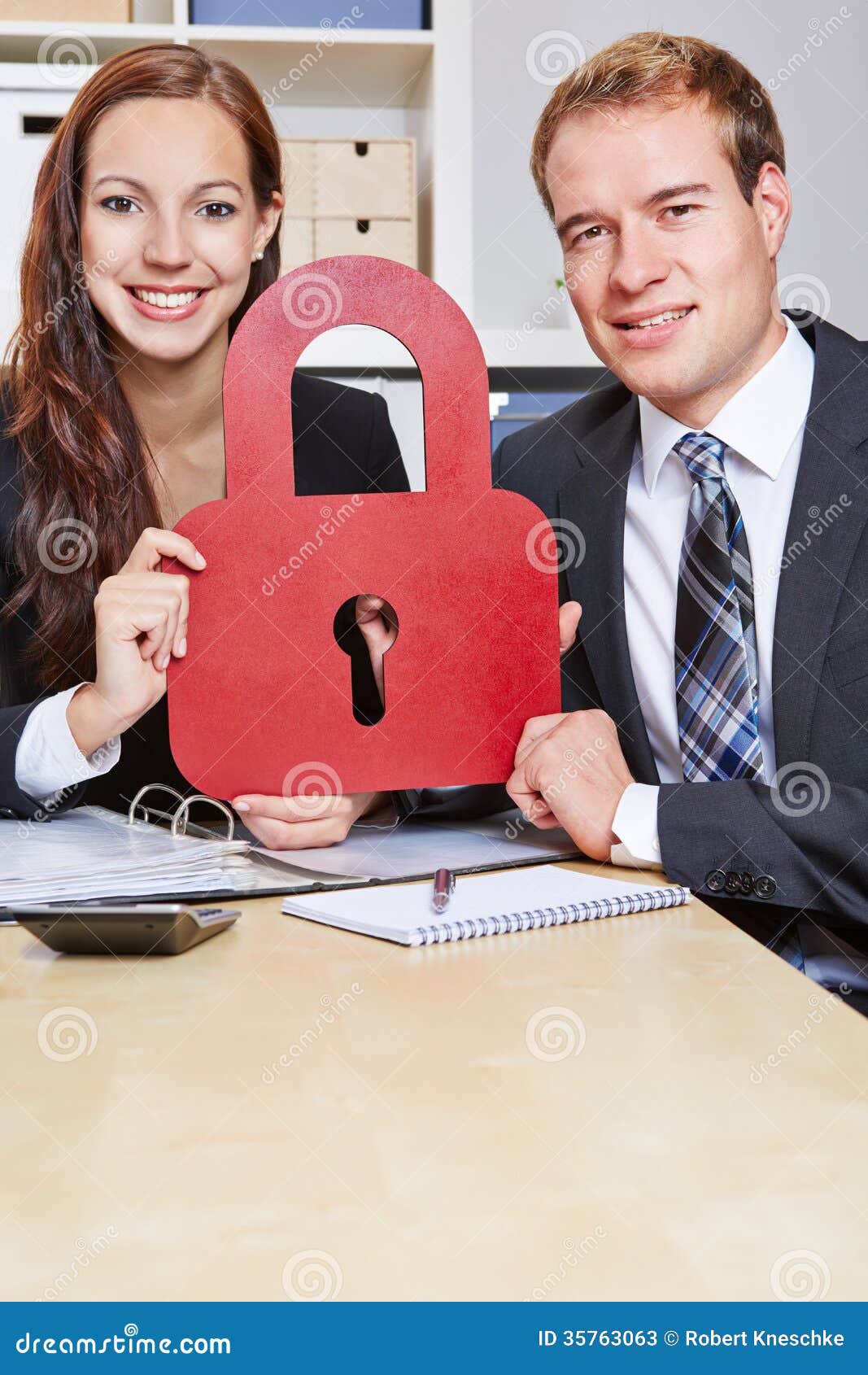Business People Holding Lock Stock Image - Image of cooperation, secret ...