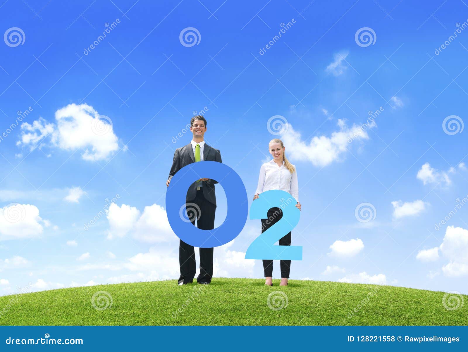 Business People Holding Oxygen Outdoors Stock Photo - Image of ...