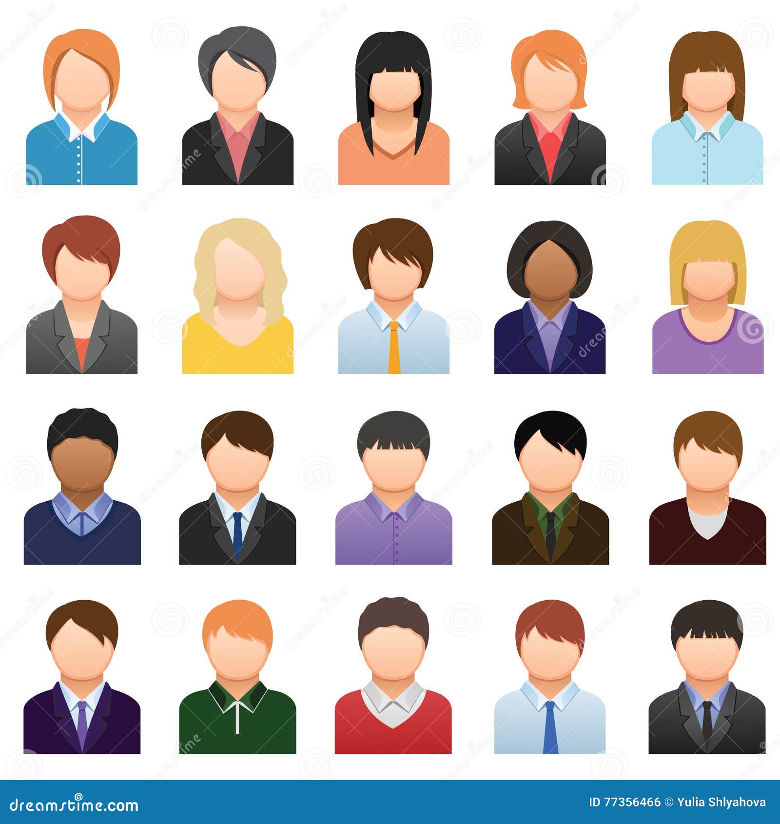Business people icons stock vector. Illustration of male - 77356466