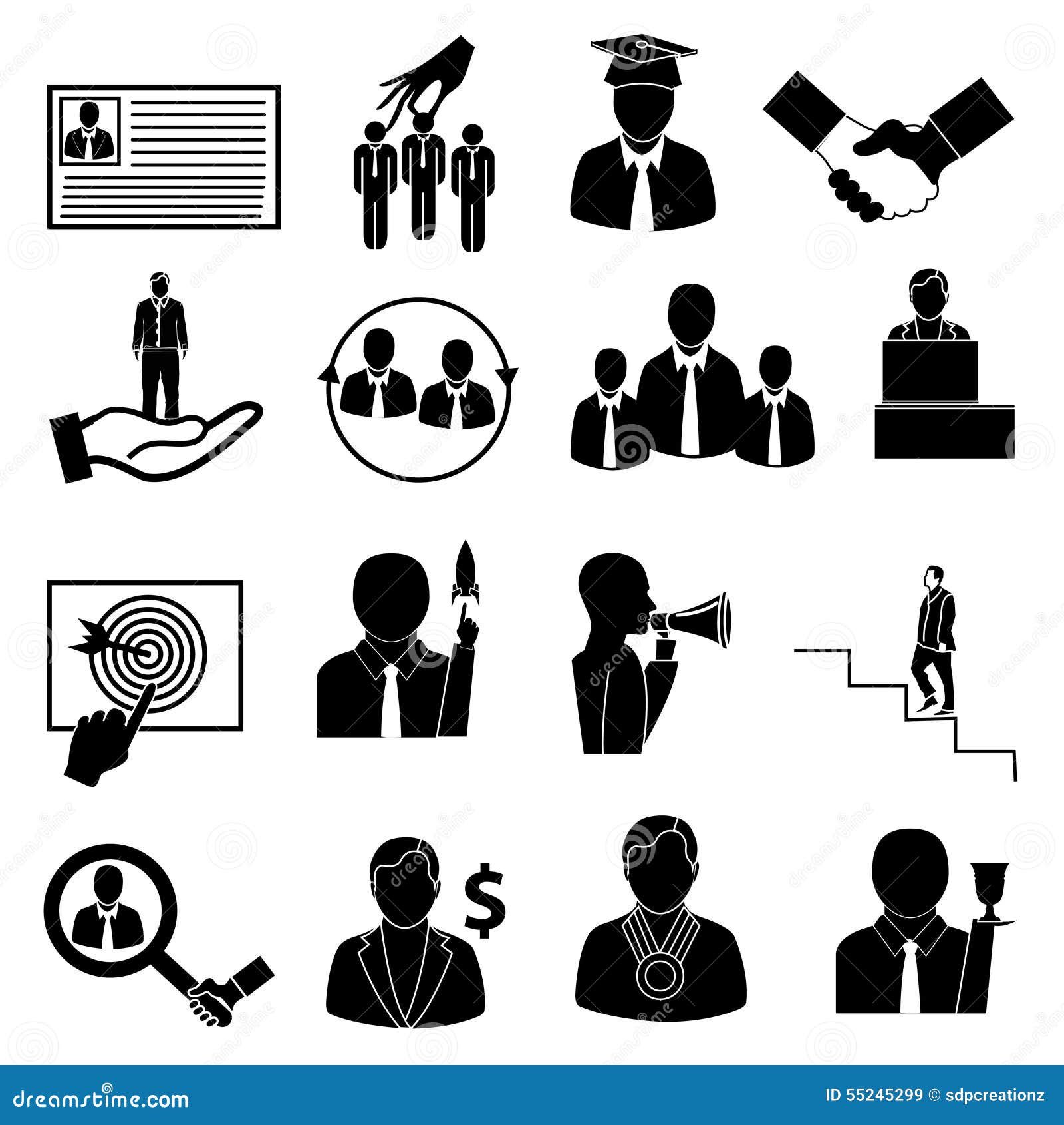 Business people icons set stock vector. Illustration of icon - 55245299