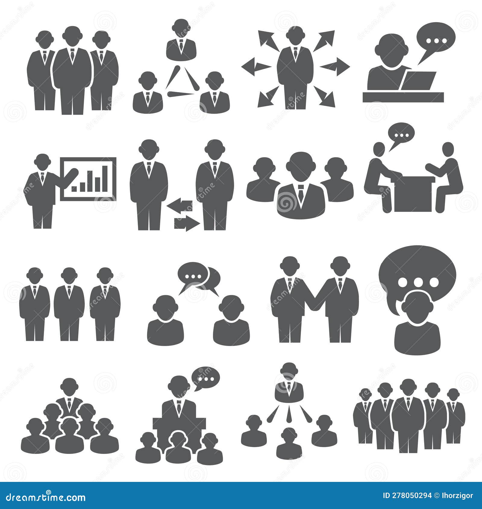 Business People Icons Set on White Background Stock Vector ...