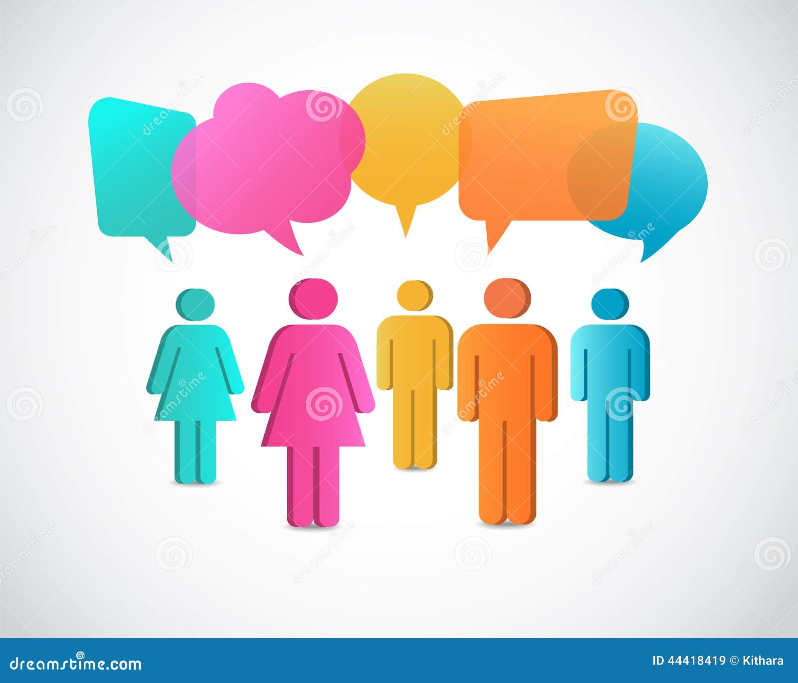 Business People Icons With Talking Speech Bubbles Stock Vector - Image ...