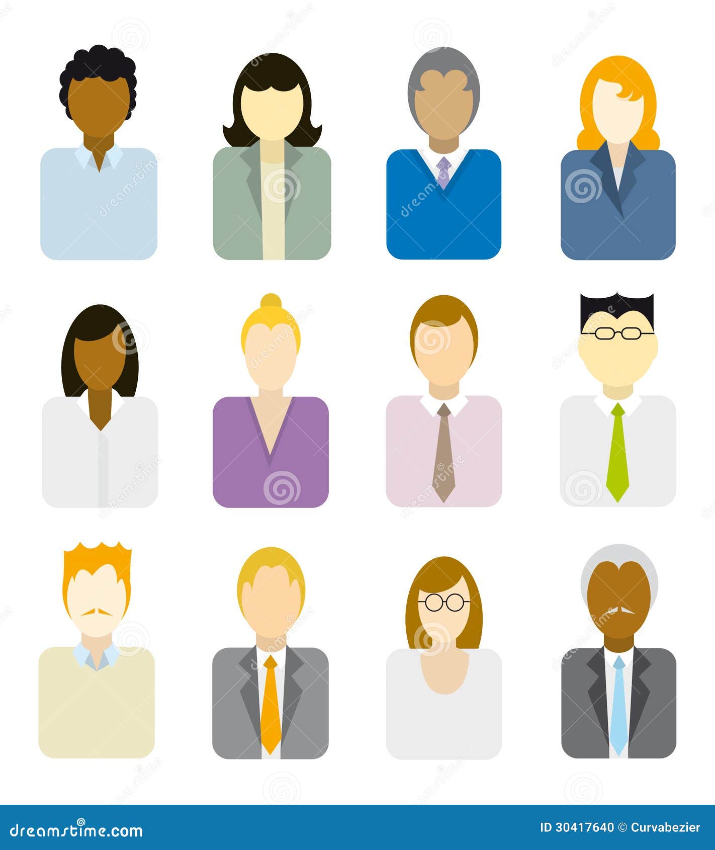 Business people icons stock vector. Illustration of indian - 30417640