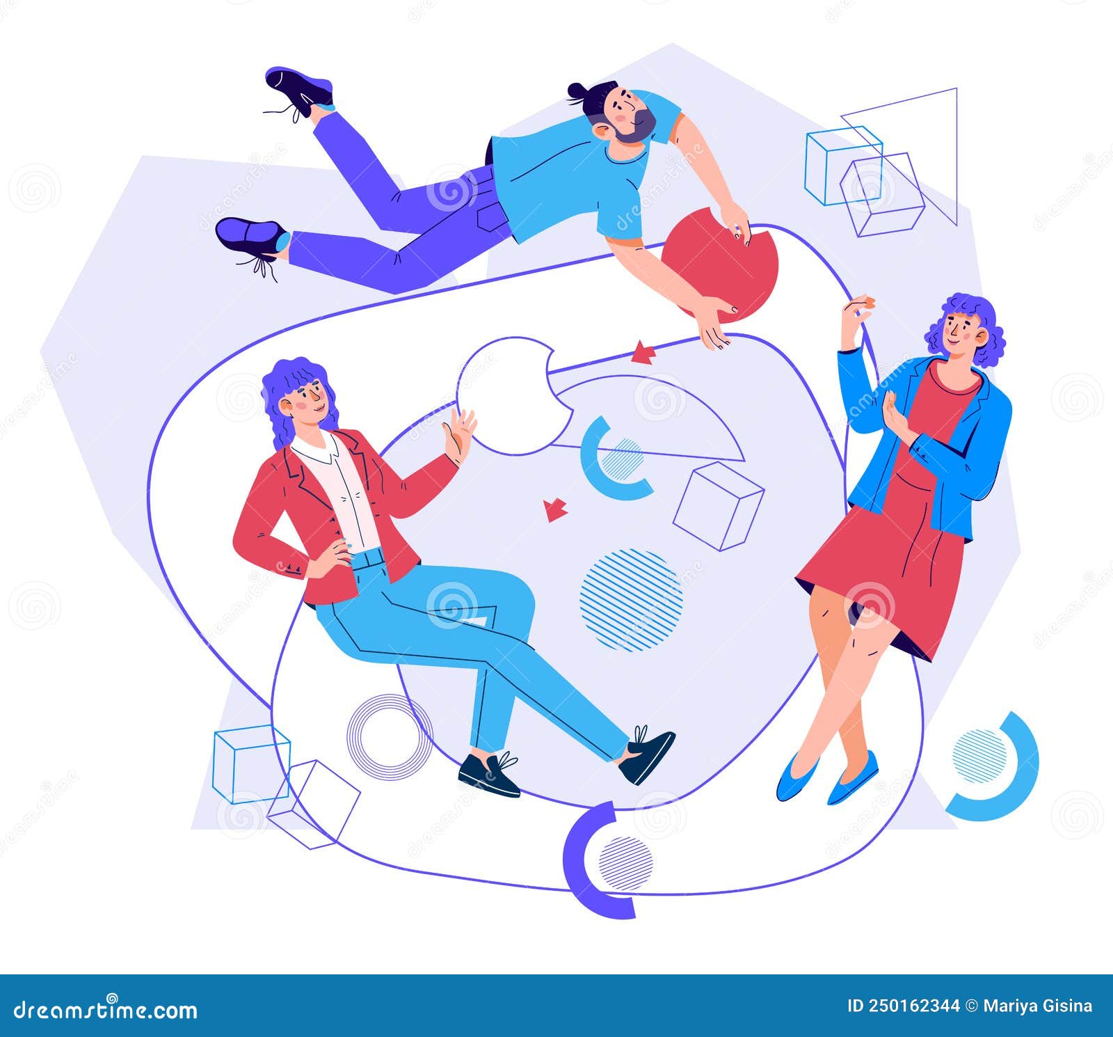 Business People Interacting with Graphs and Document As Concept of ...