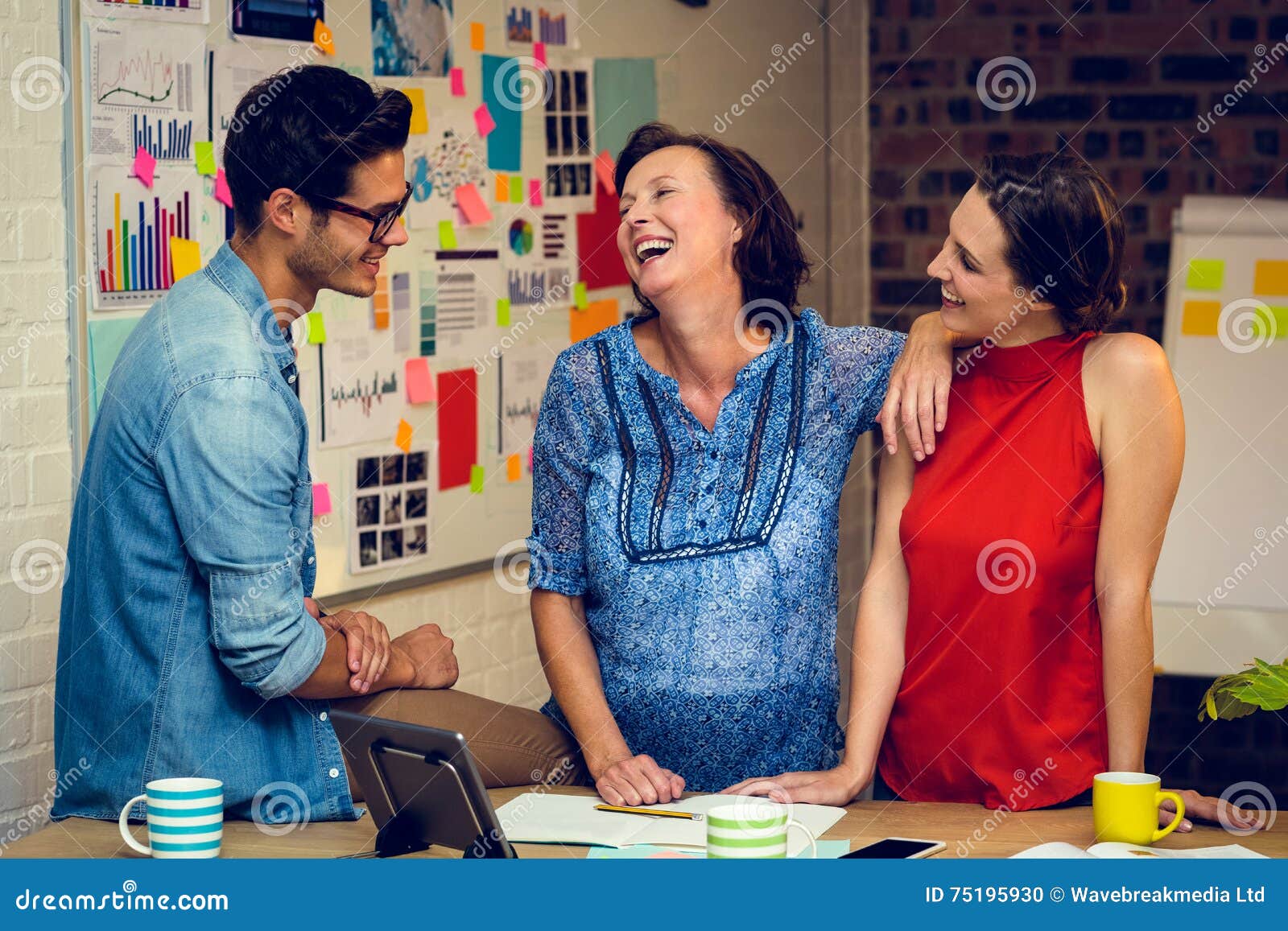 Business People Interacting in Office Stock Photo - Image of corporate ...