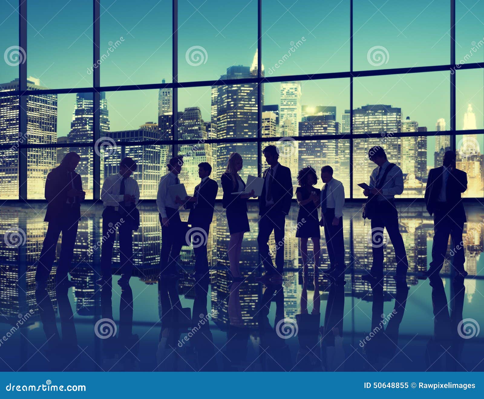 Business People Interaction Conversation Team Working Technology Stock ...