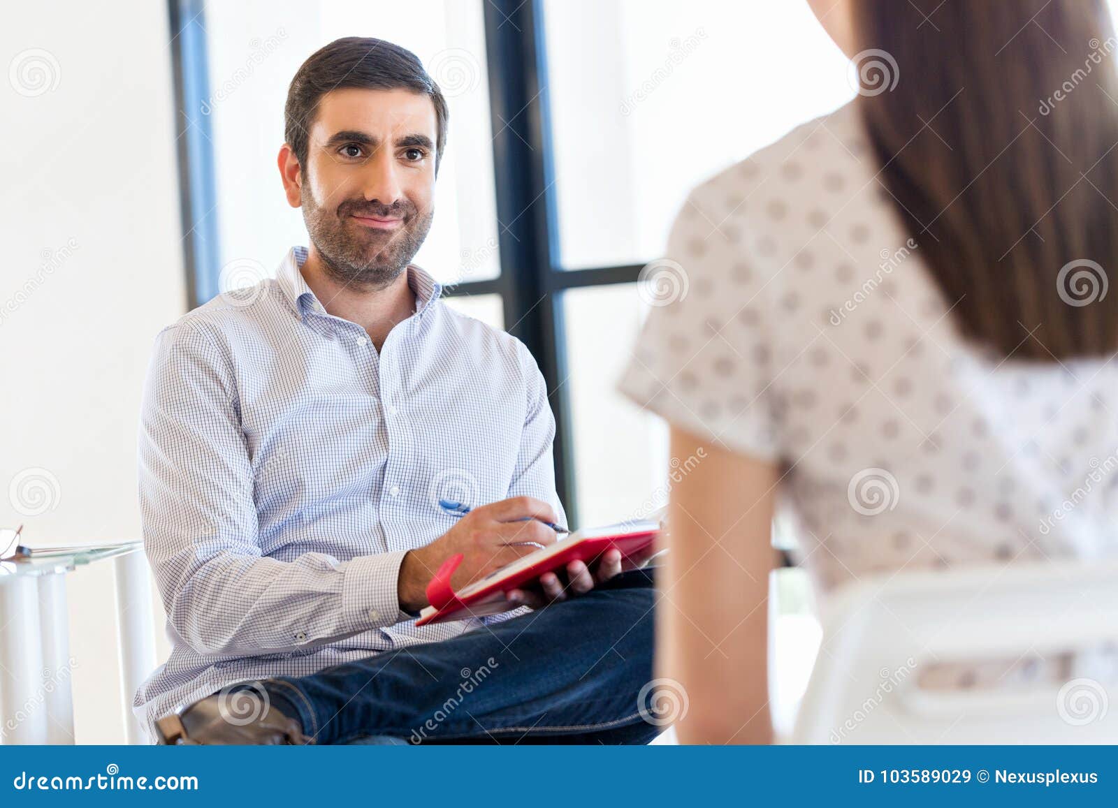 Business People at Interview in Office Stock Image - Image of formal ...