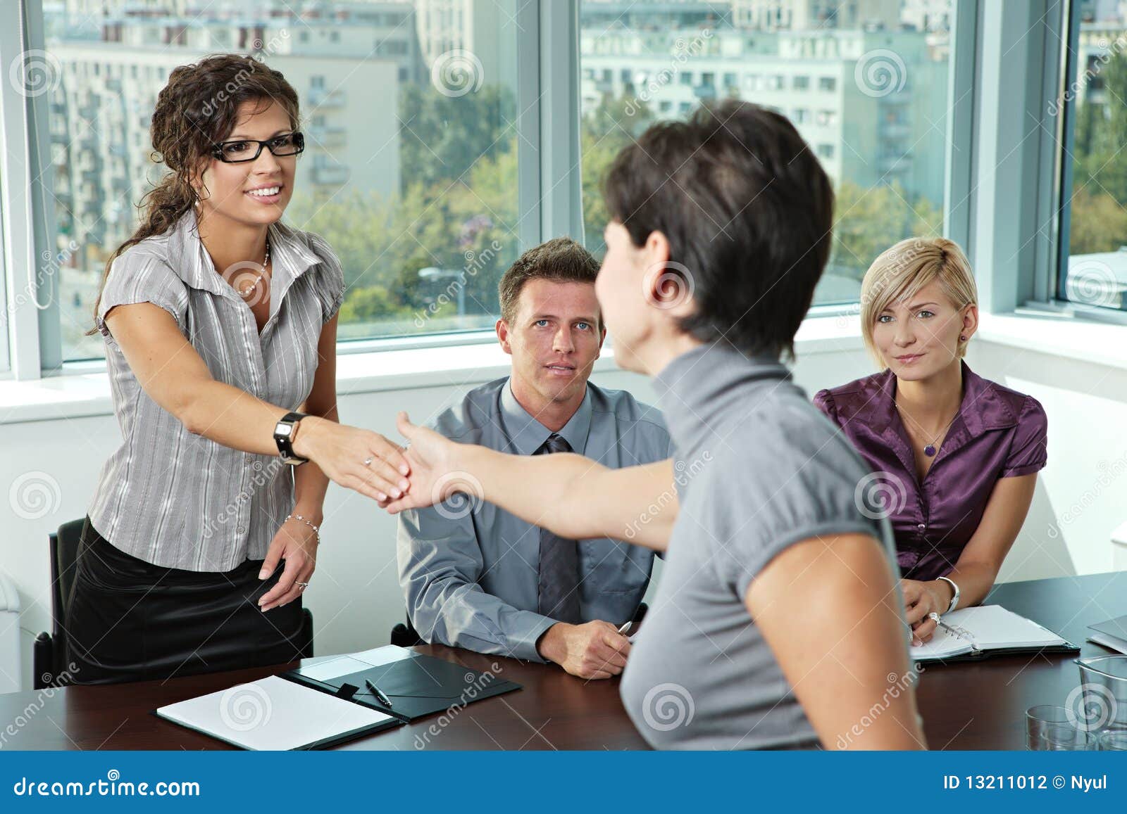 Business People at Job Interview Stock Photo - Image of agreement, face ...