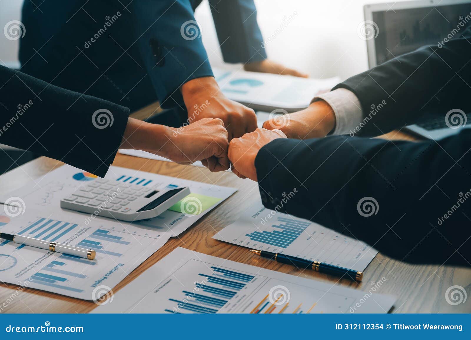 Business People Join Hands To Join Forces As a Teamwork Stock Photo ...