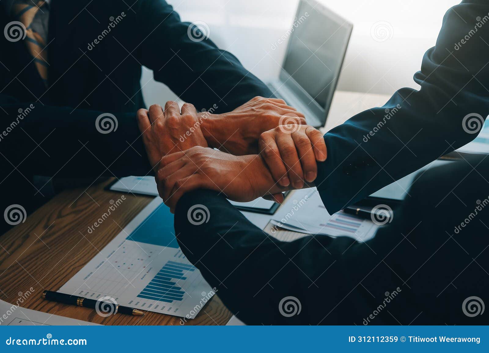 Business People Join Hands To Join Forces As a Teamwork Stock Image ...