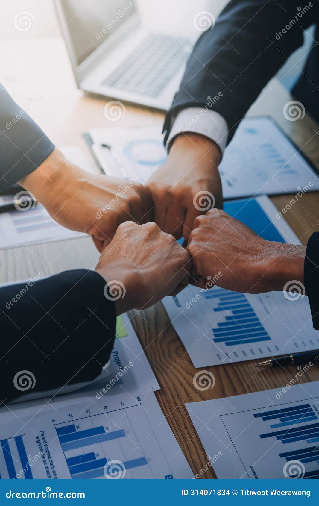 Business People Join Hands To Join Forces As a Teamwork Stock Photo ...