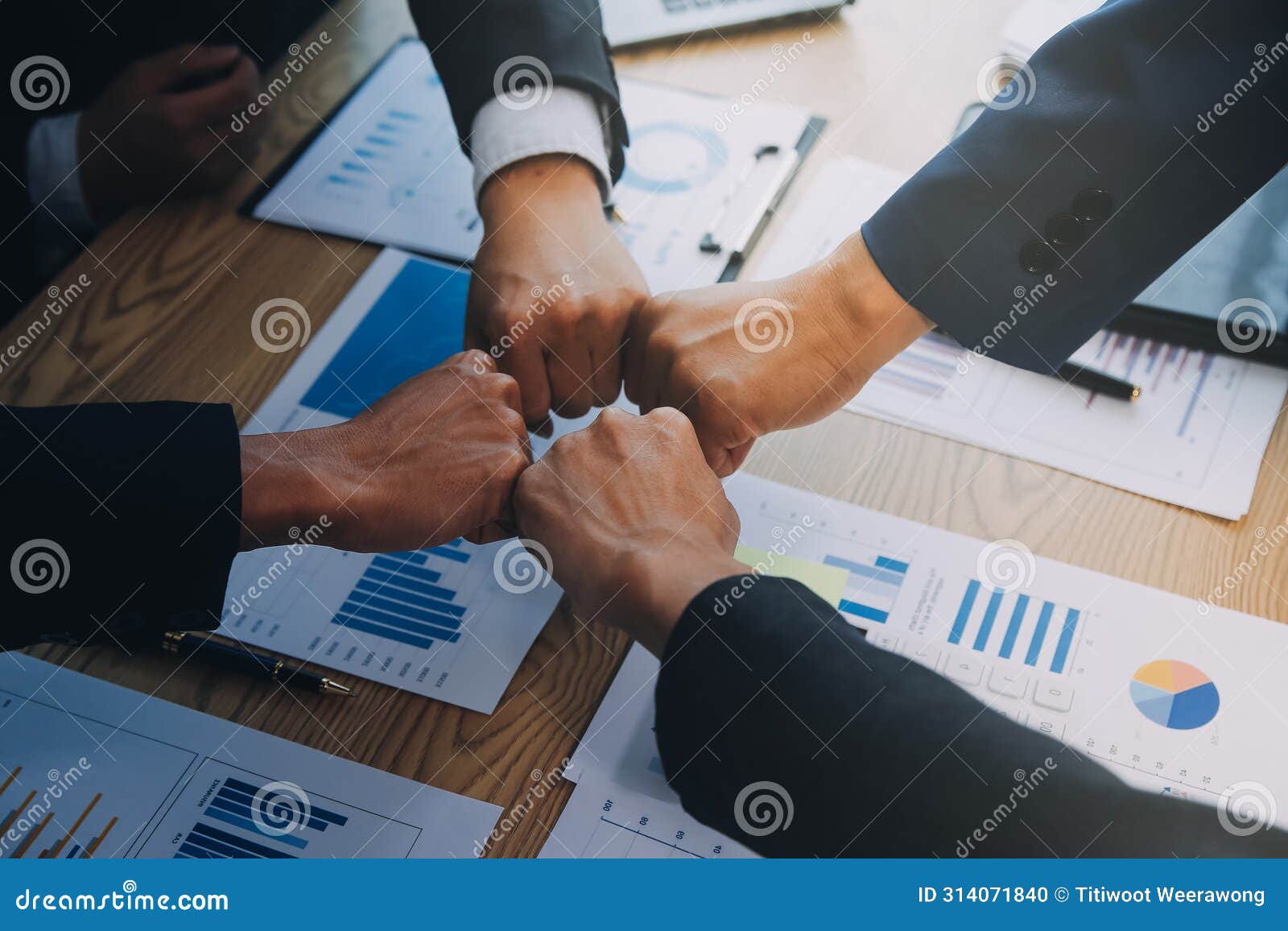 Business People Join Hands To Join Forces As a Teamwork Stock Photo ...