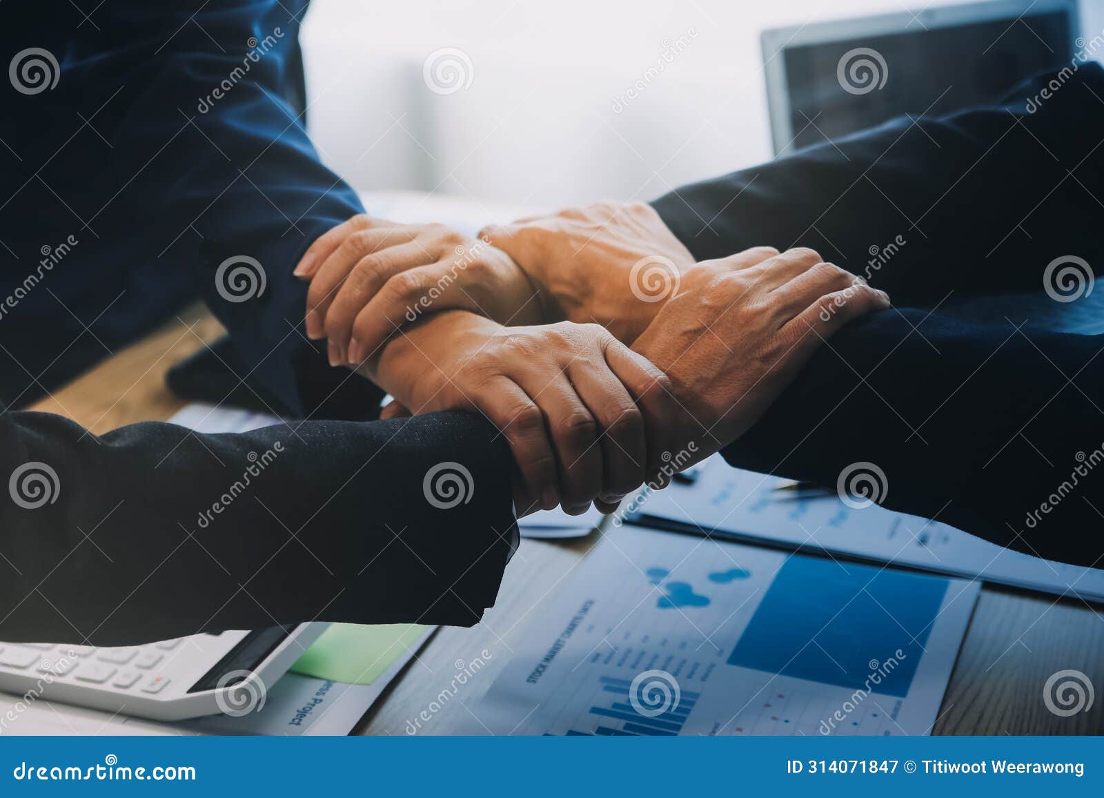Business People Join Hands To Join Forces As a Teamwork Stock Image ...