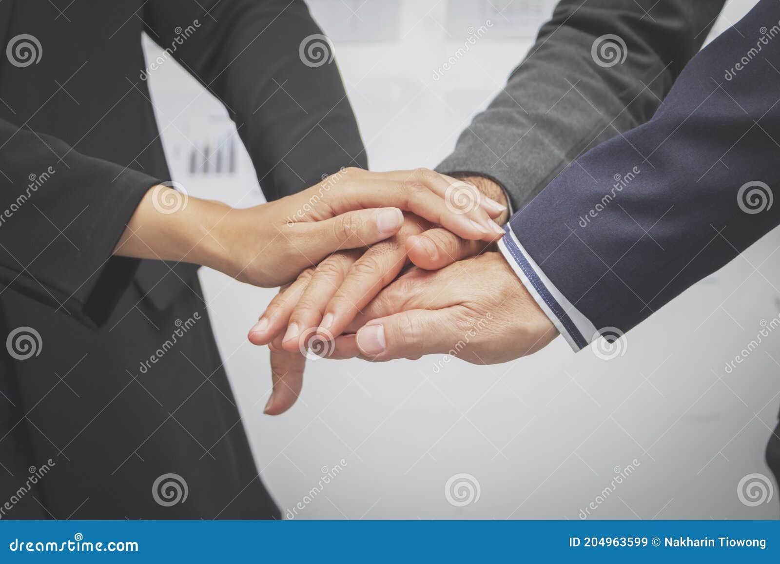 Business People Joined Hands,Teamwork Concepts for Commitment To ...