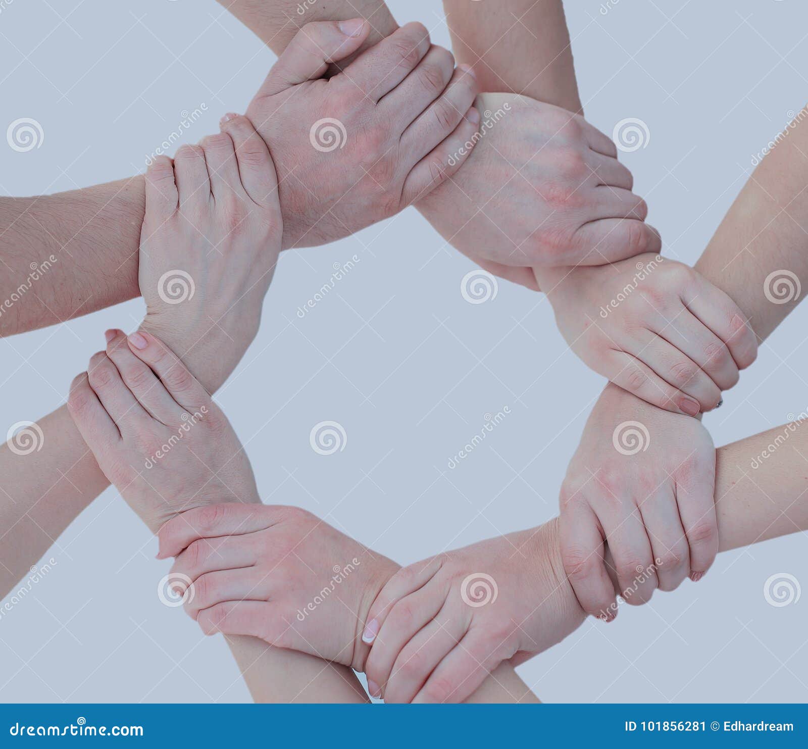 Business People Joining Hands in a Circle in the Office Stock Image ...