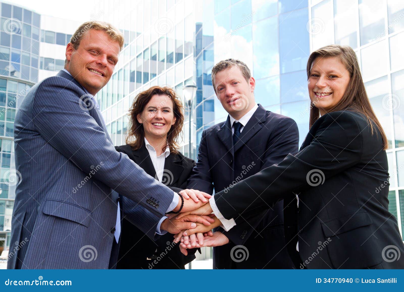 Business People Joining Hands Stock Photo - Image of communication ...