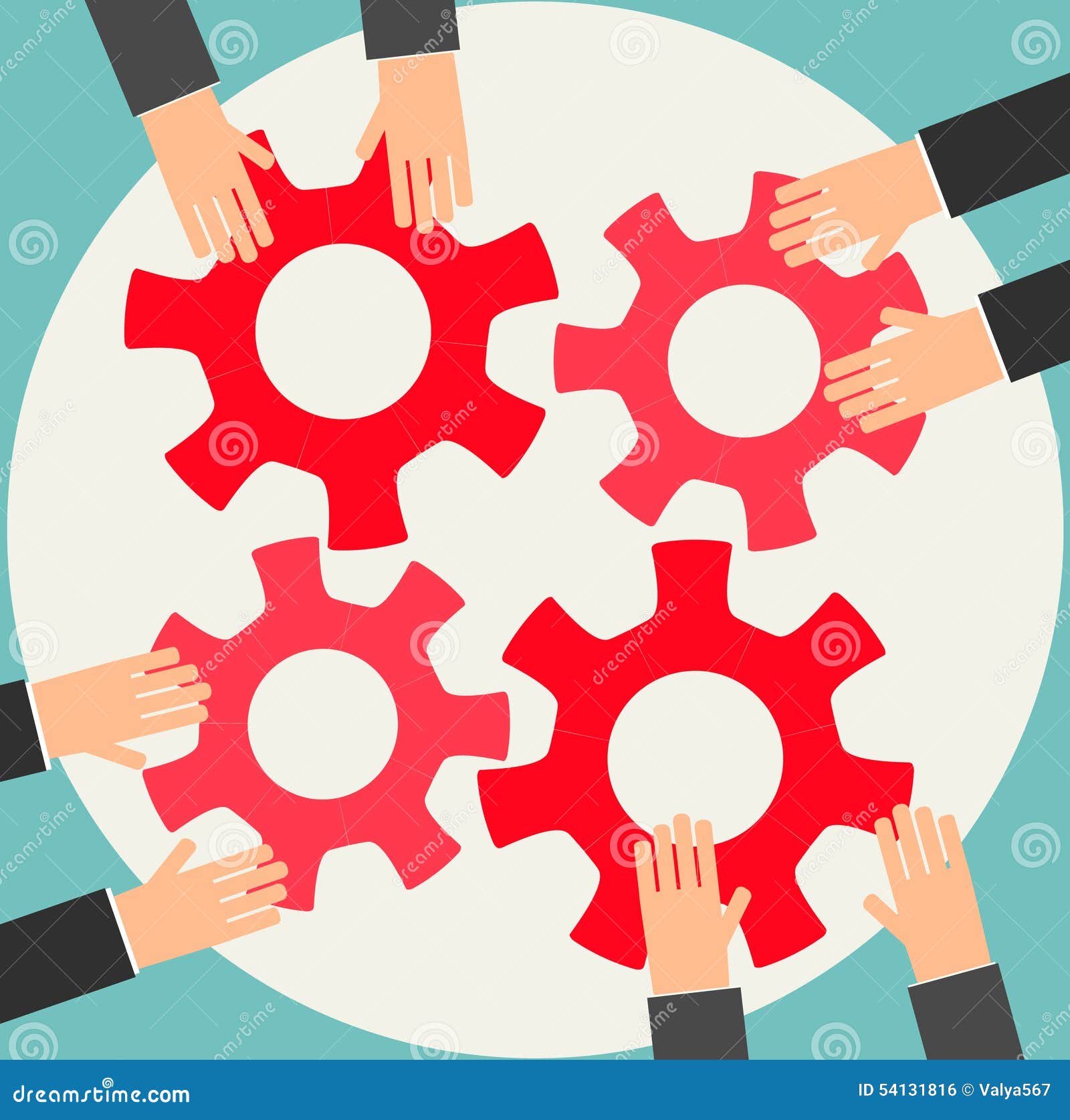 Business People Joining Together Gears Stock Vector - Illustration of ...