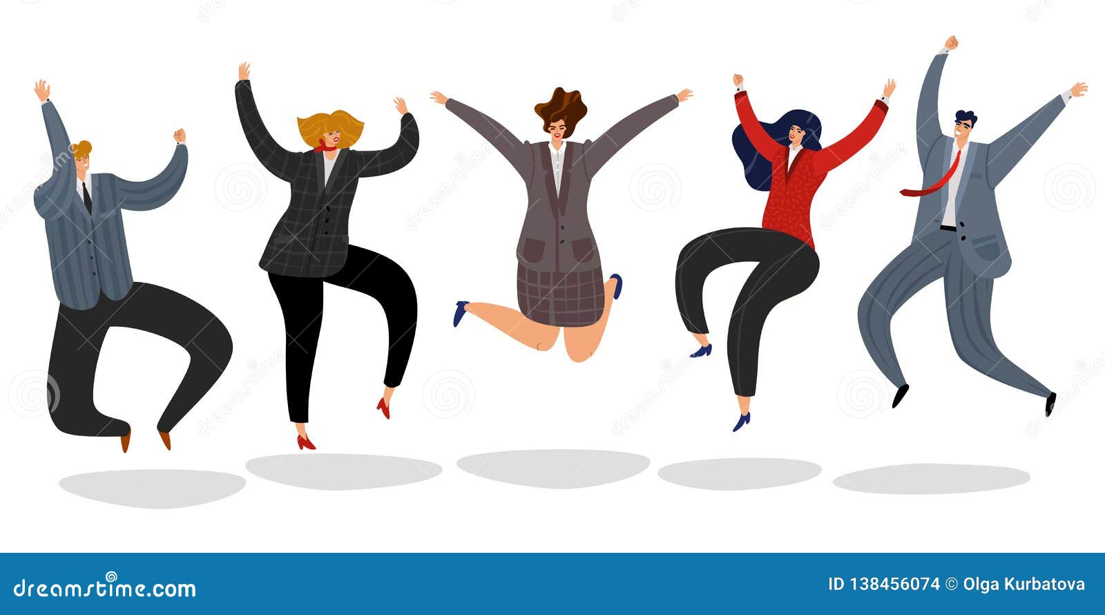 Business People Jumping. Excited Happy Employees Jump Cartoon Motivated ... Business People Jumping. Excited Happy Employees Jump Cartoon Motivated ...