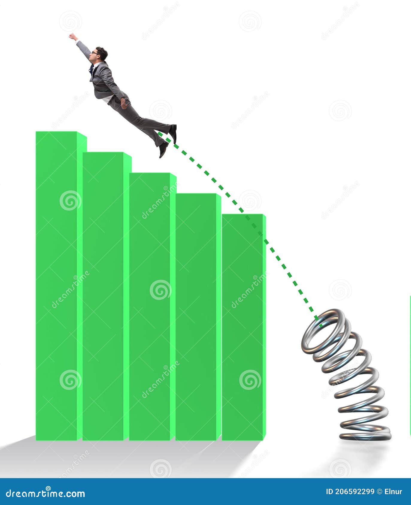 Business People Jumping Over Bar Charts Stock Image - Image of jump ...