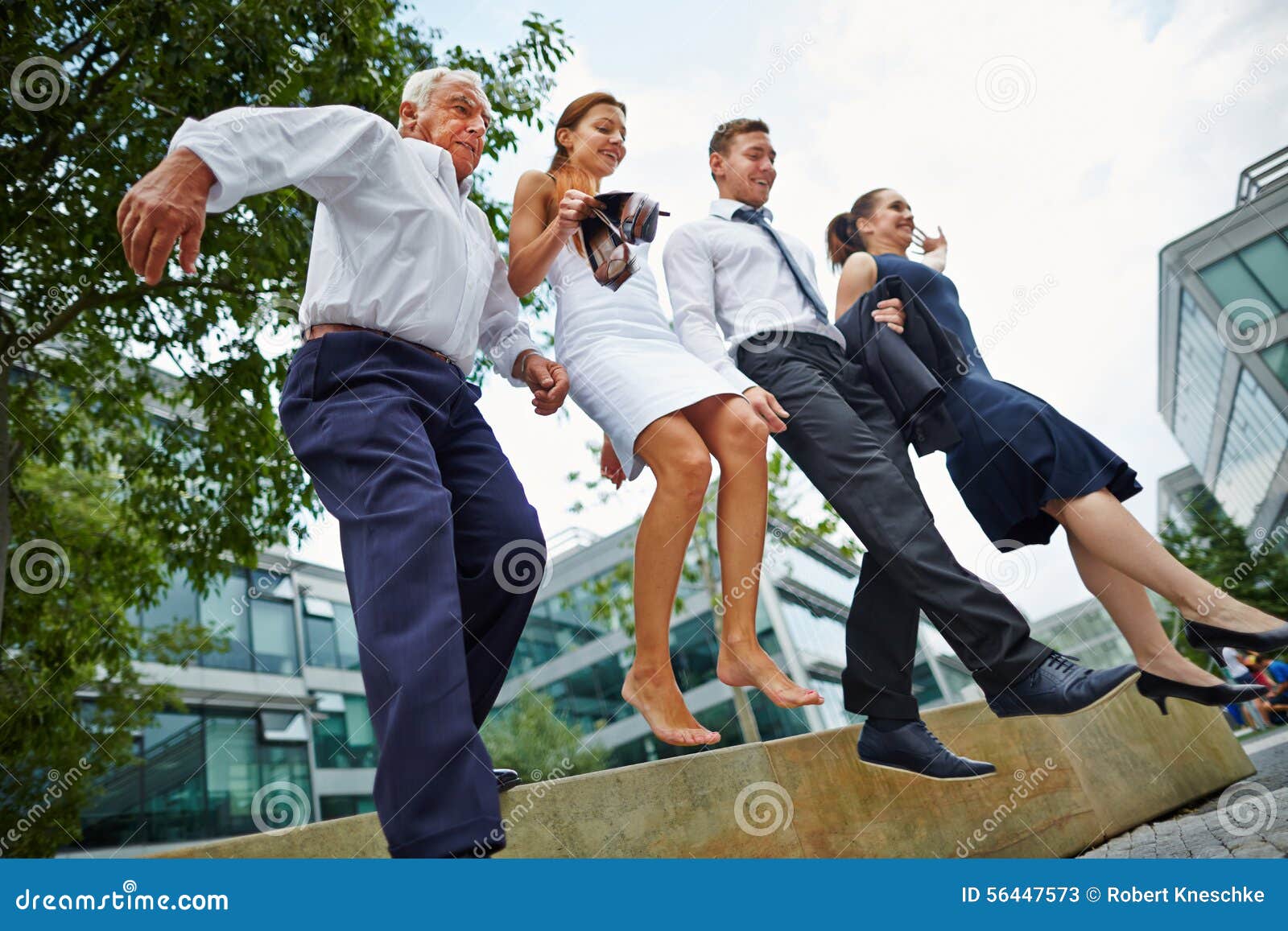 Business People Jumping Over Obstacle Stock Image - Image of ...