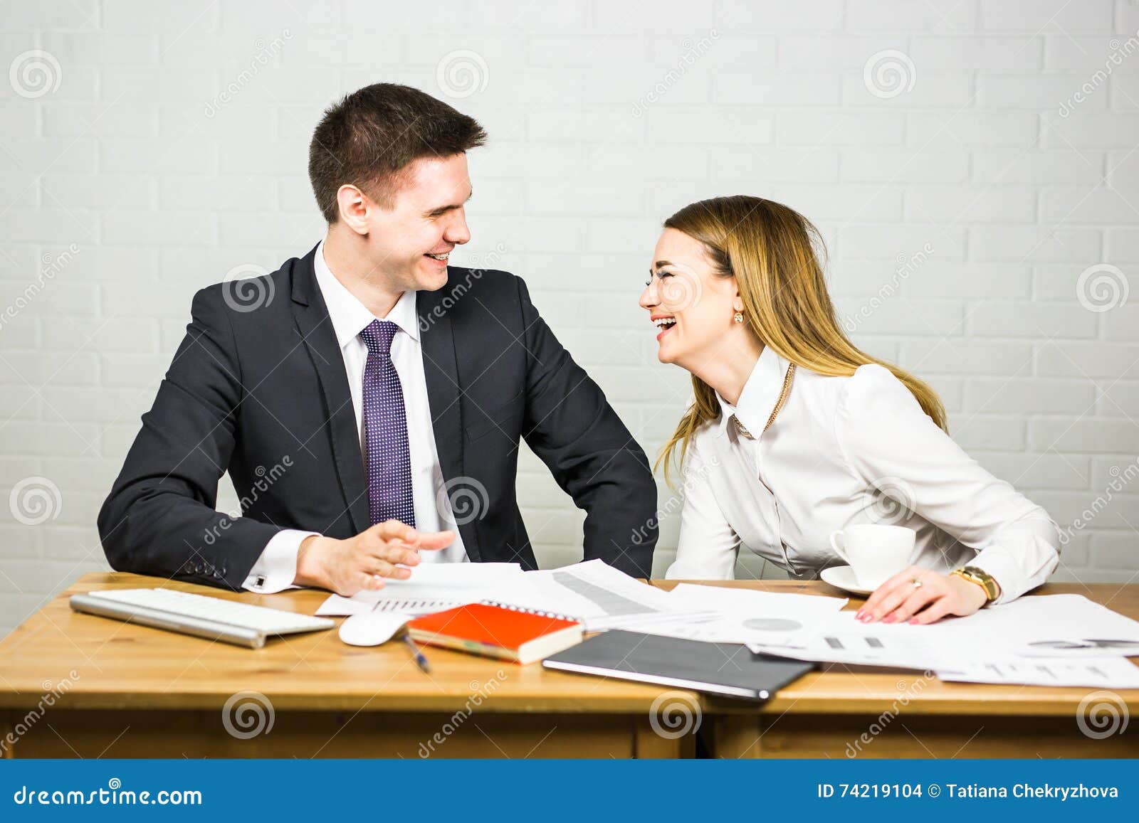 Business people laughing. stock photo. Image of meeting - 74219104