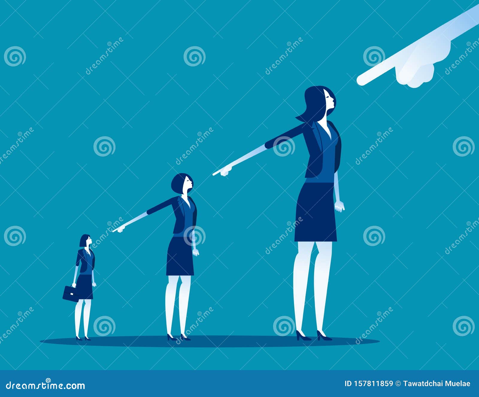 Business People Lay the Blame at Someone. Concept Business Vector ...