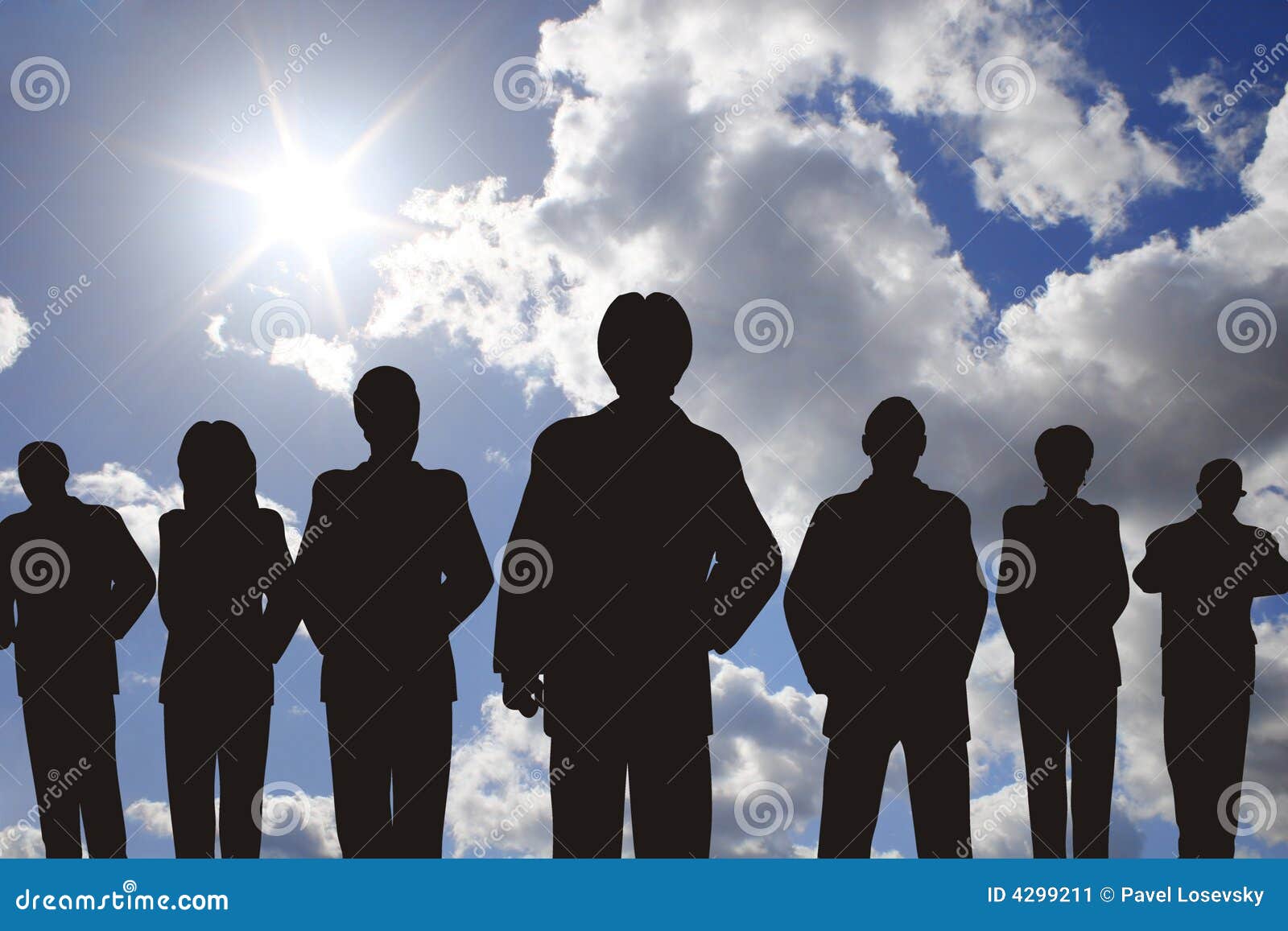 Business People with Leader Silhouette Stock Illustration ...
