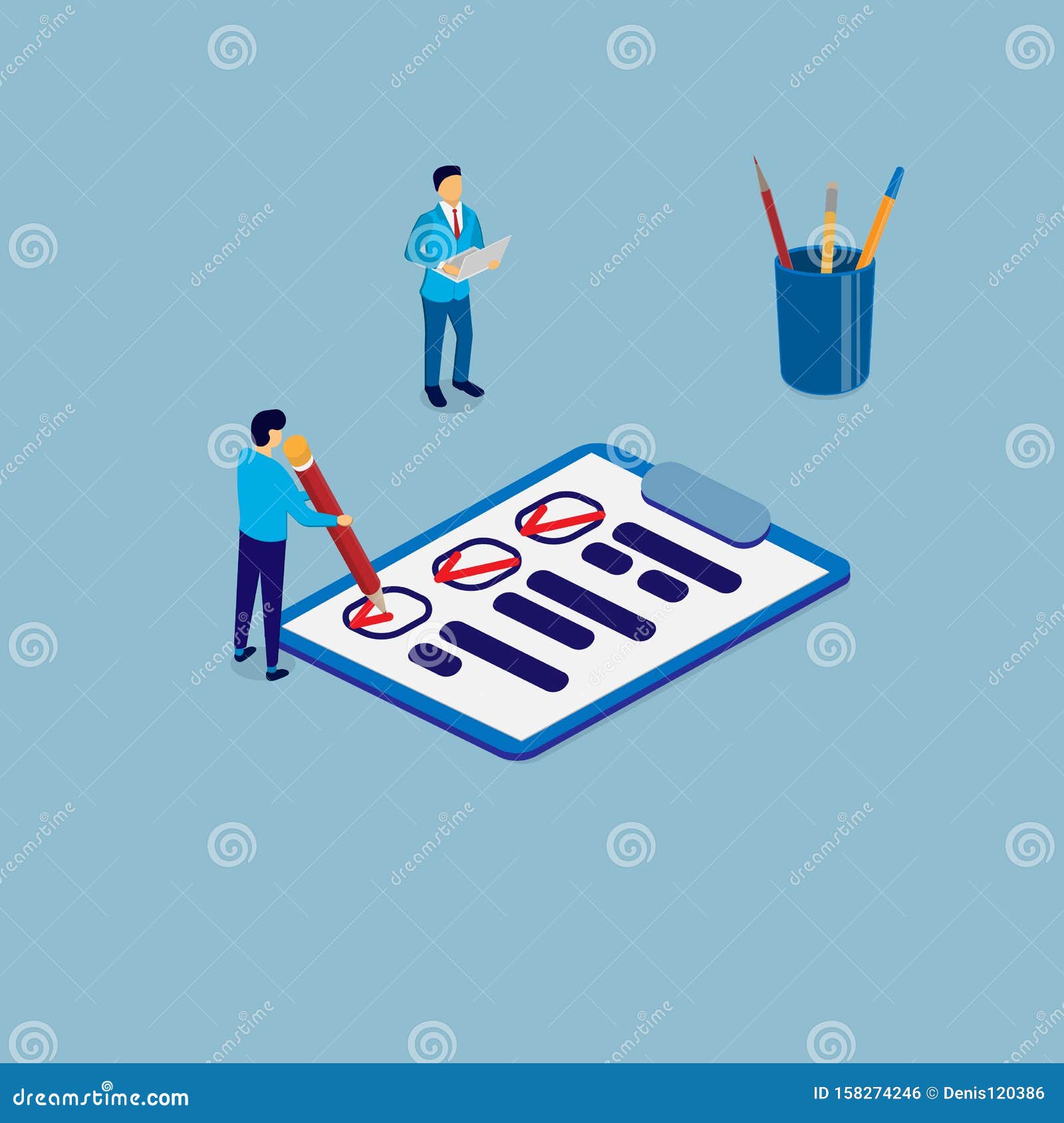 Business People Leave Notes in a Notebook Stock Illustration ...