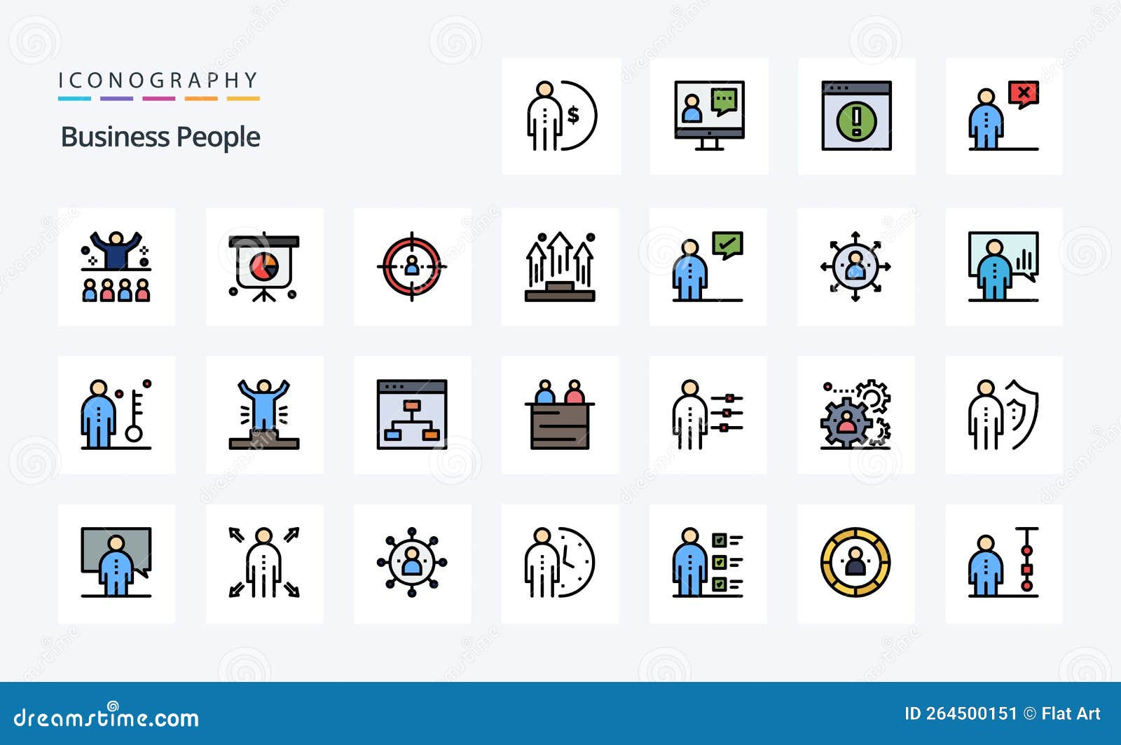 25 Business People Line Filled Style Icon Pack. Vector Iconography ...