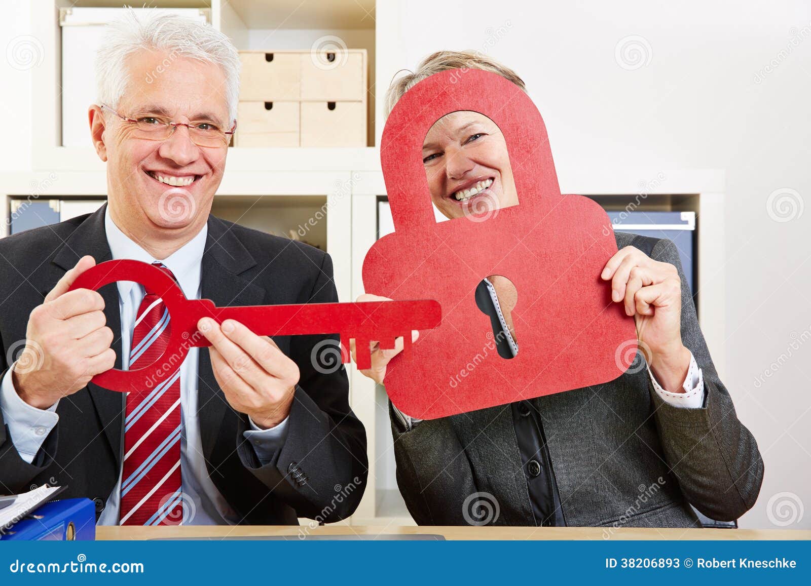 Business People with Lock and Key Stock Image - Image of connection ...