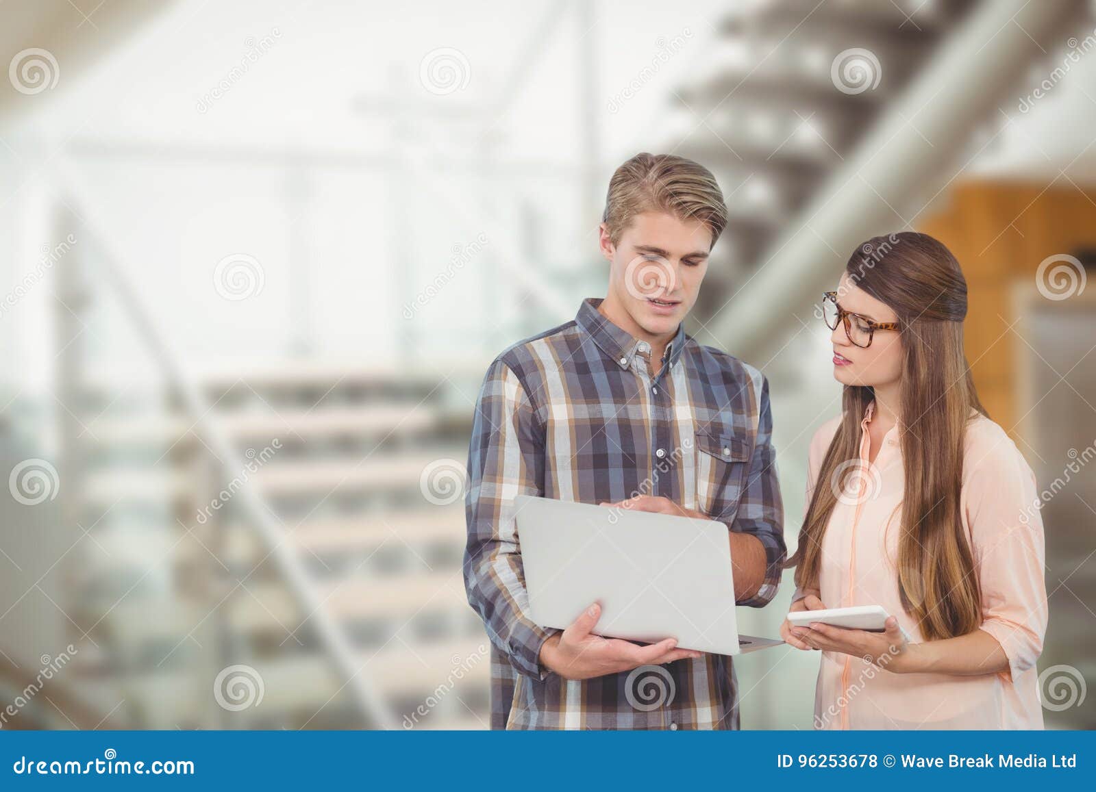 Business People Looking at a Computer Stock Photo - Image of light ...